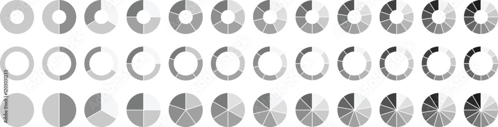 Pie Chart Color Icons Segment Slice Sign Circle Section Graph
