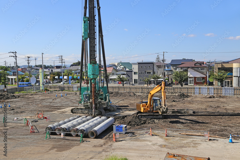 ビルの基礎工事 foto de Stock Adobe Stock