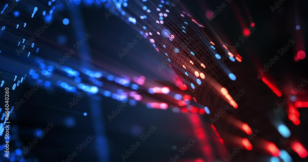 Hacking Red And Blue Digital Binary Code Matrix 01 Background Hacker