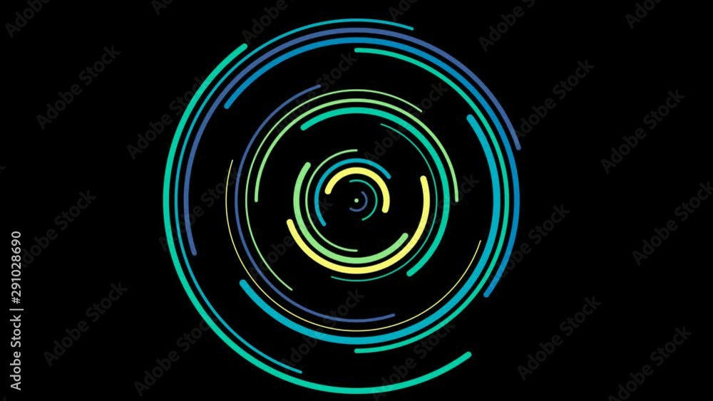 Abstract Background With Animation Of Arcs Rotate Endlessly In A Circle