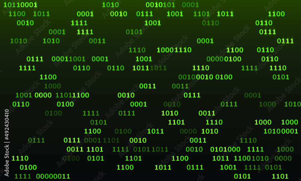 Vector Streaming Binary Code Background Big Data Concept Neon Row