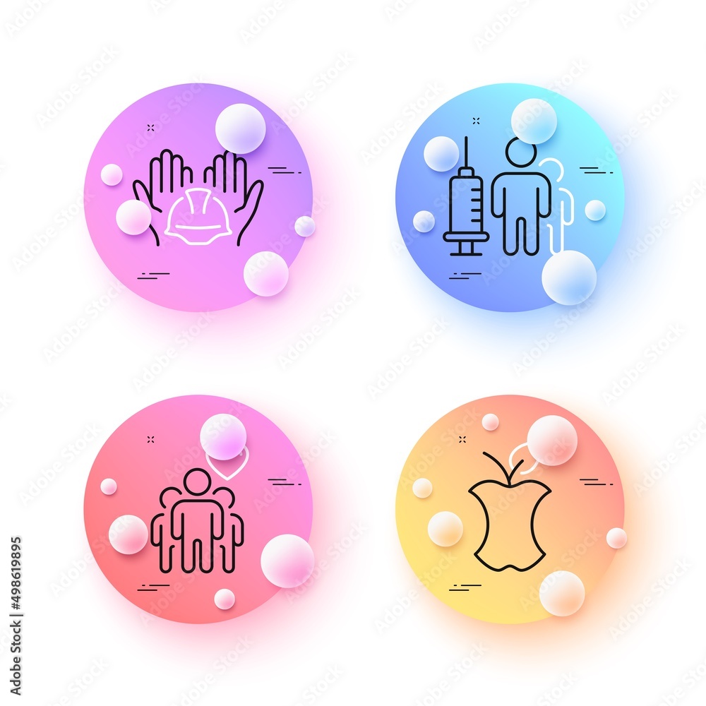Medical Vaccination Friendship And Builders Union Minimal Line Icons