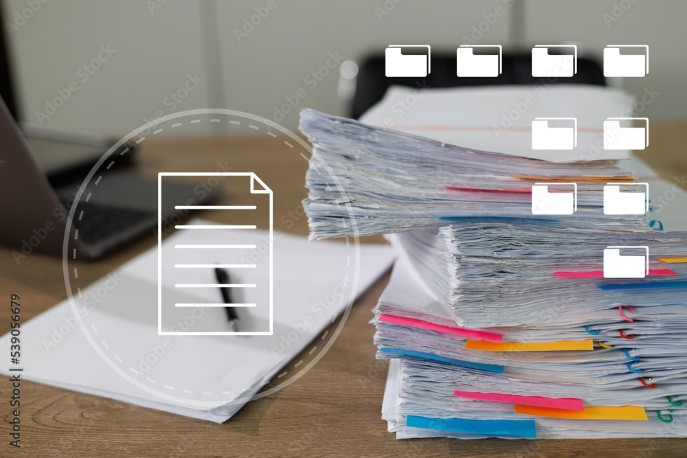 Document Paperwork Analysis Concept Manager Work Accounting Storage