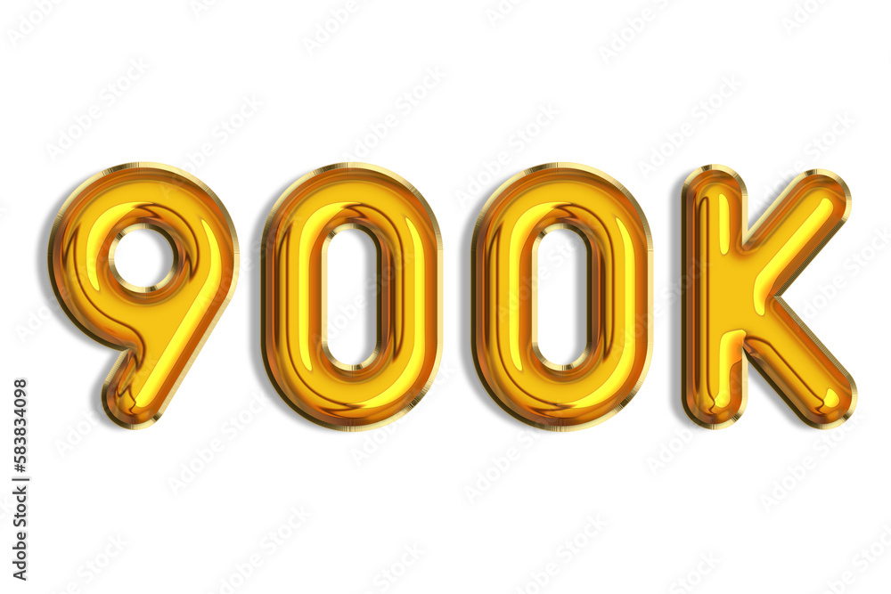 900 Or Nine Hundred Banner Realistic 3d Gold Helium Balloons Logo