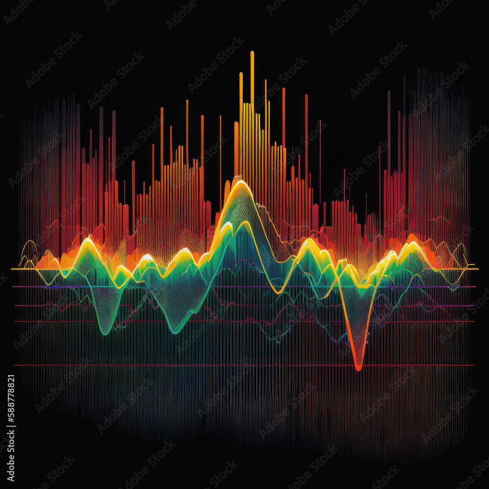 Vector Line Artwork An Audio Waveform Vivid Colors AI Generation Stock Illustration Adobe Stock