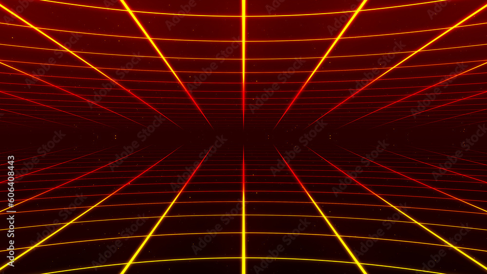 Abstract Retro Synthwave Grid Loop Animation Background 3d Render