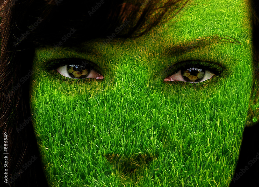 green face Stock Photo | Adobe Stock