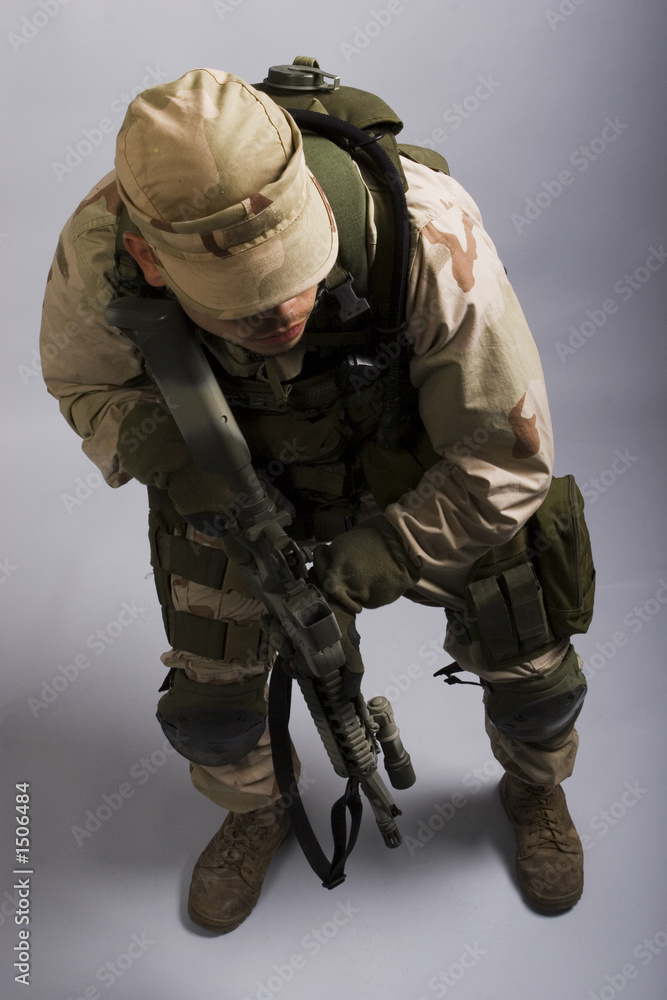 desert storm soldier top view Stock Photo | Adobe Stock