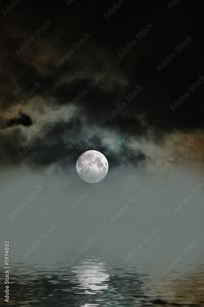 foggy moon Stock Photo | Adobe Stock