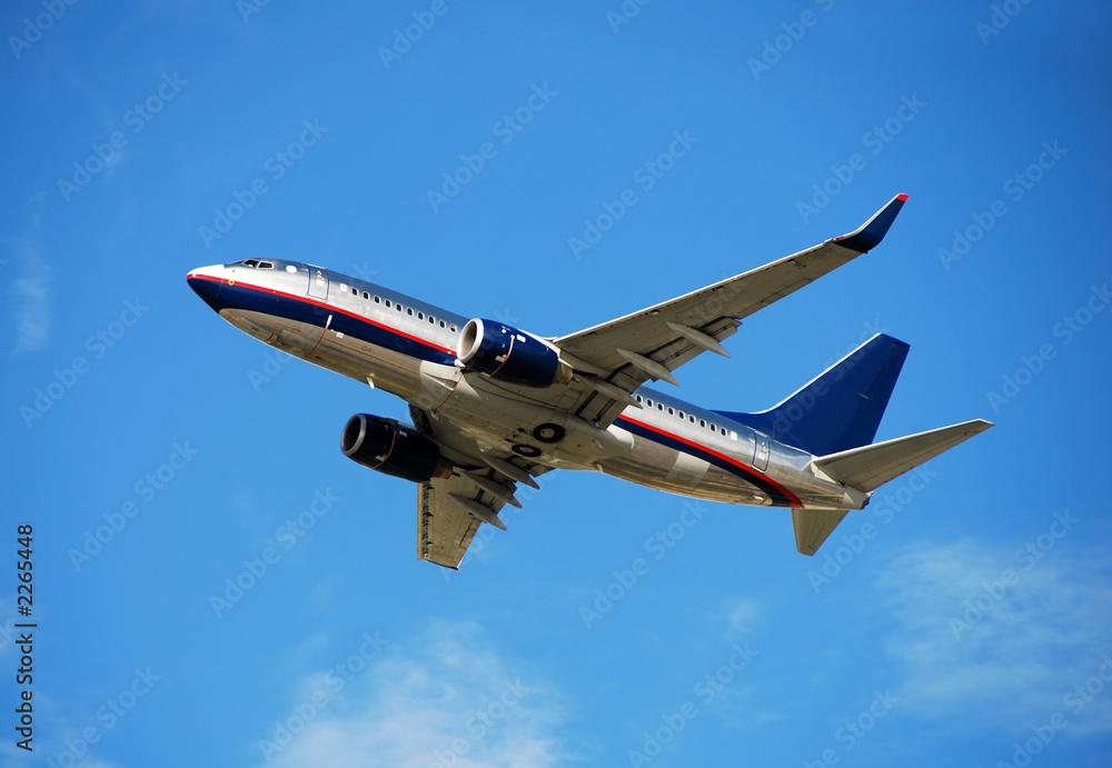 boeing 737 passenger jet takeoff Stock Photo | Adobe Stock