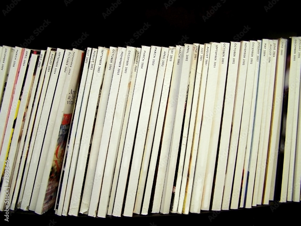 blank magazine spines - with dates Stock Photo | Adobe Stock