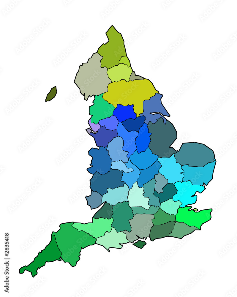 map of england showing counties の Stock イラスト | Adobe Stock
