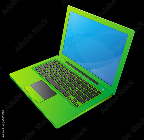 ordinateur portable vert - Acheter cette photo libre de droit et ...