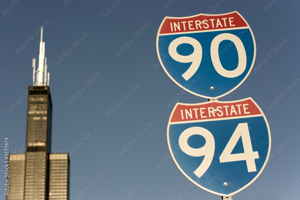 sign of interstate 90 and 94 in chicago Stock Photo | Adobe Stock
