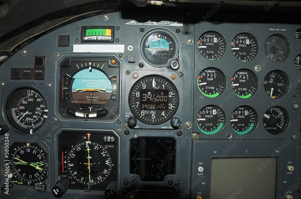 Learjet 35 cockpit Stock Photo | Adobe Stock