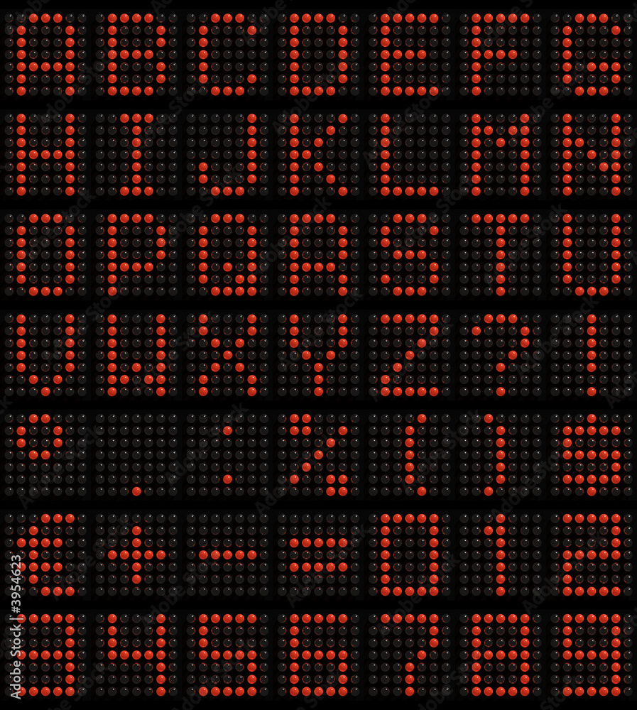 dot-matrix font Stock Illustration | Adobe Stock