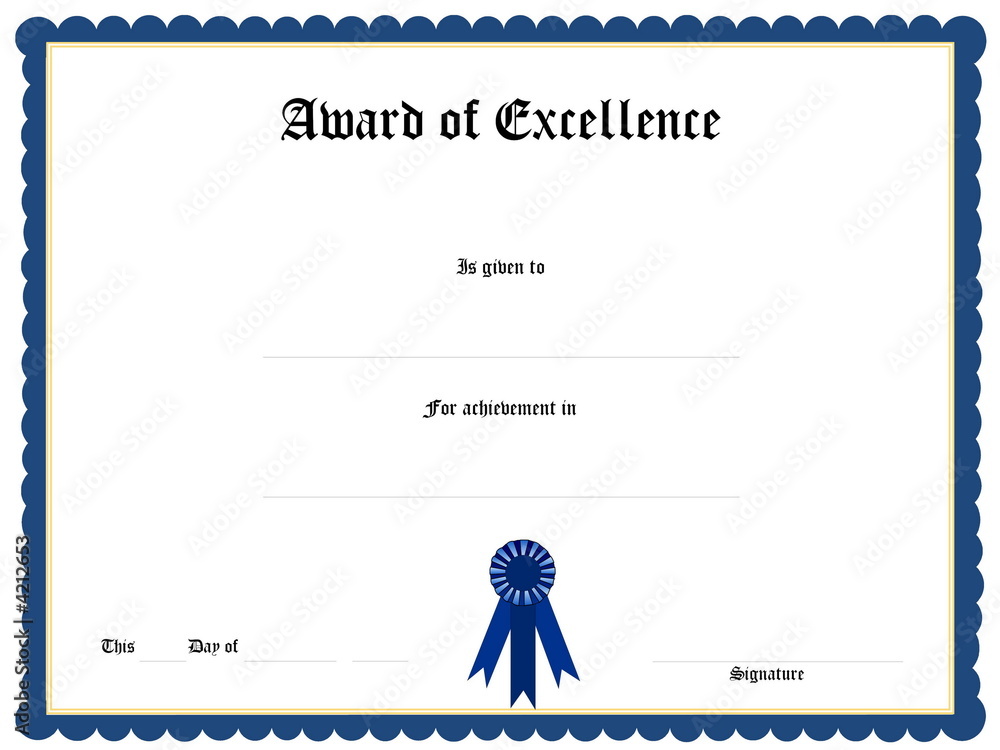 Blank award certificate form Stock Illustration | Adobe Stock