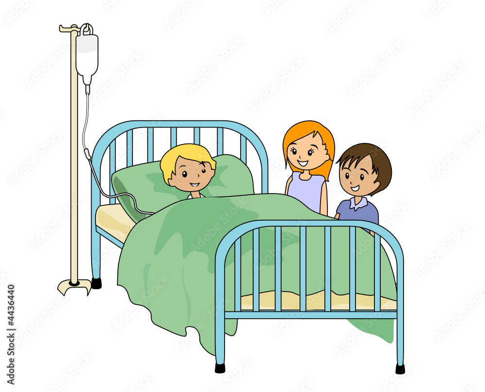 Visiting Friend at the Hospital Stock Vector | Adobe Stock