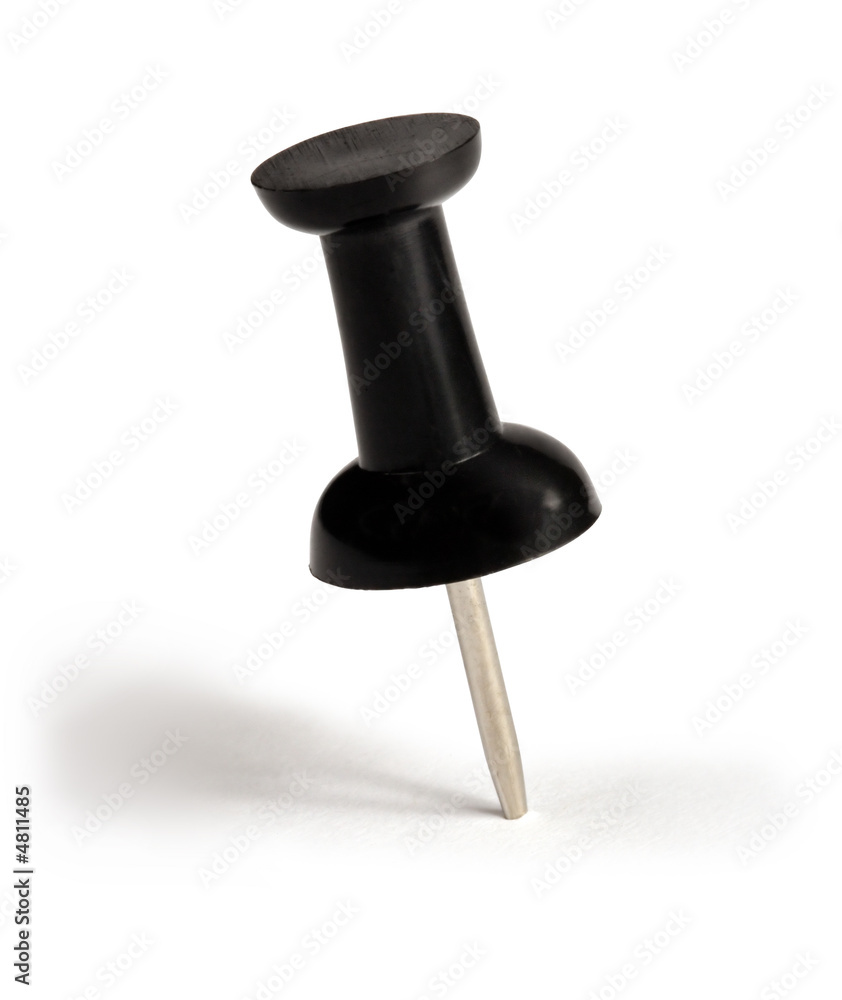 Black push-pin Stock Photo | Adobe Stock