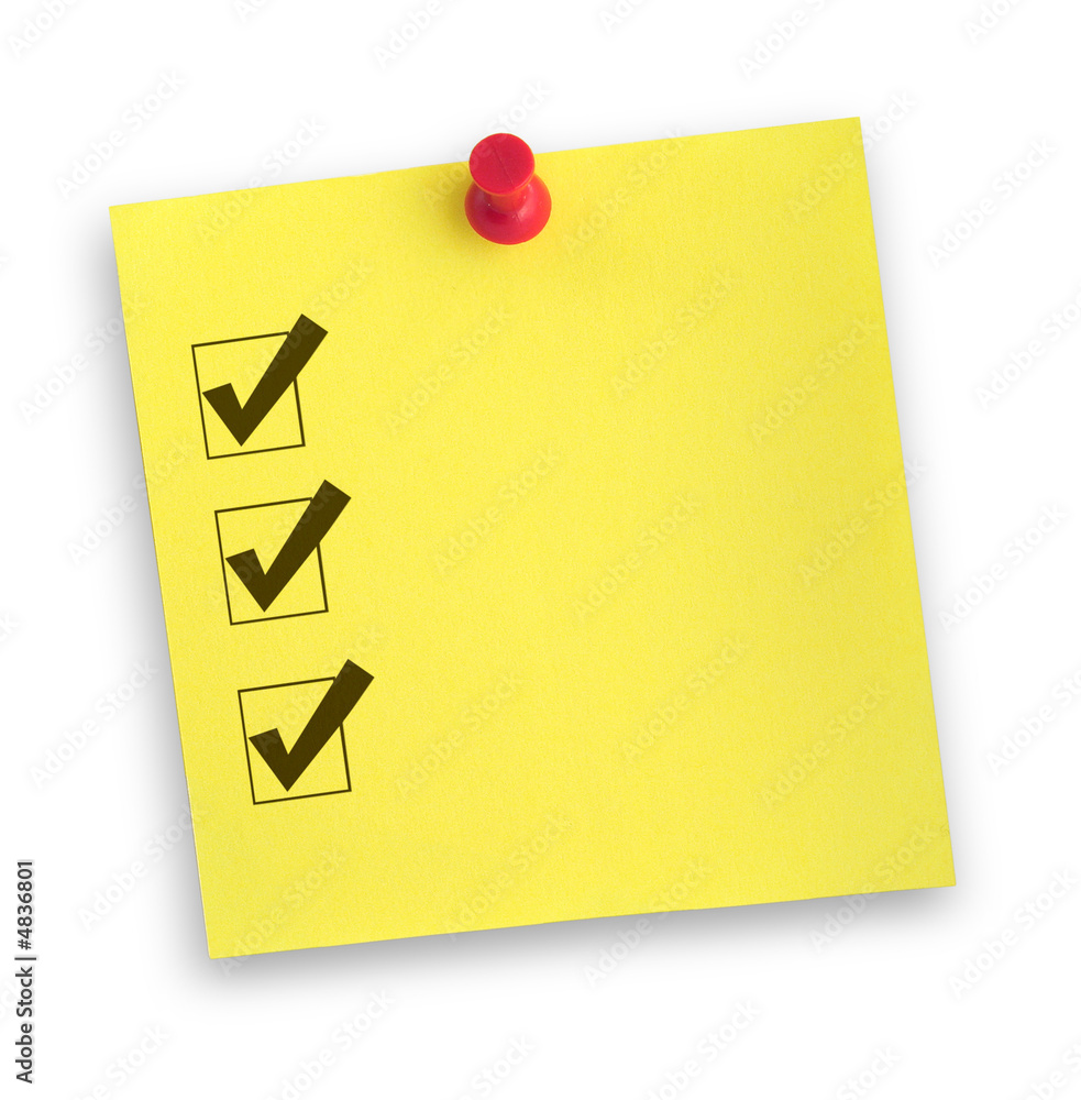 note with completed checklist Stock Photo | Adobe Stock