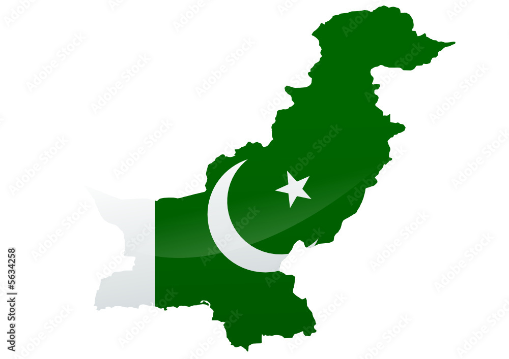 Carte du Pakistan (Drapeau métal) Stock Vector | Adobe Stock