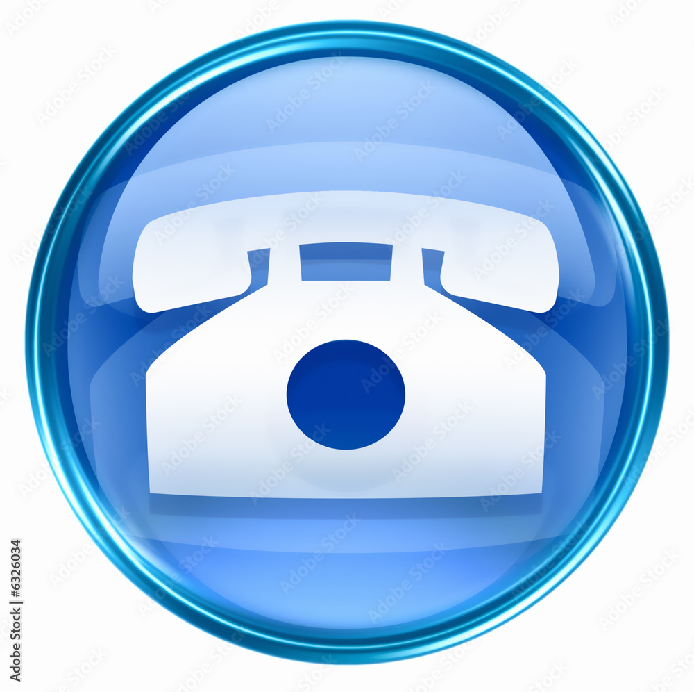 phone icon blue, isolated on white background. Stock Illustration ...