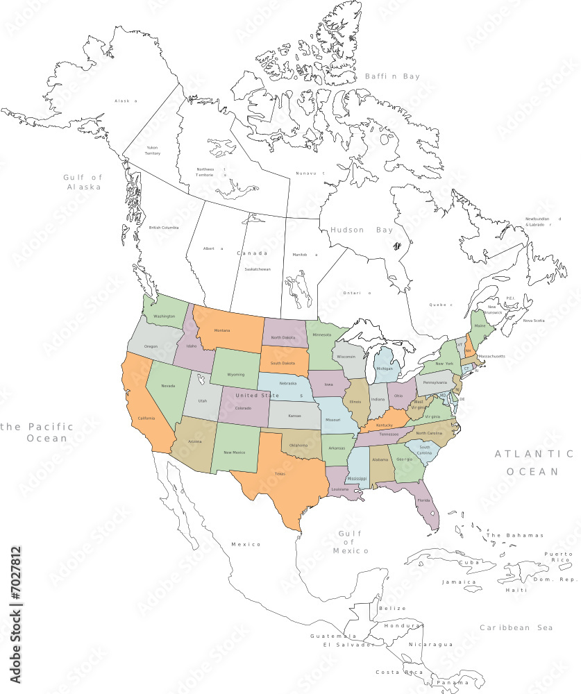 North America Map By State United States Map And Satellite Image