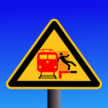 Warning Train Sign Free Stock Photo - Public Domain Pictures
