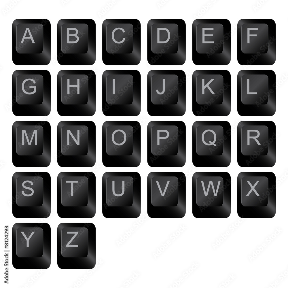English Alphabets Keys Stock Illustration | Adobe Stock