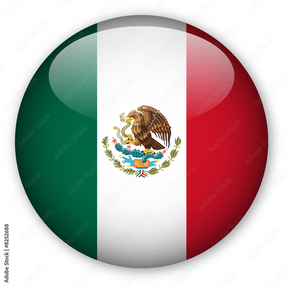 Mexican flag button Stock Illustration | Adobe Stock