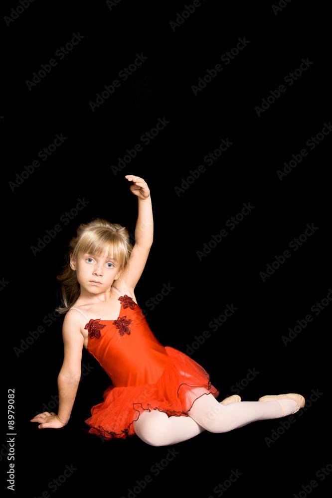 Young ballet dancer wearing a red costume Stock Photo | Adobe Stock