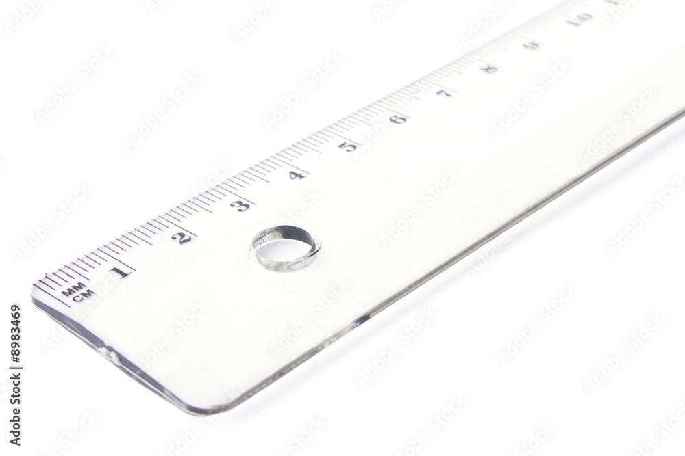 Transparent ruler isolated on a white background. Stock Photo | Adobe Stock