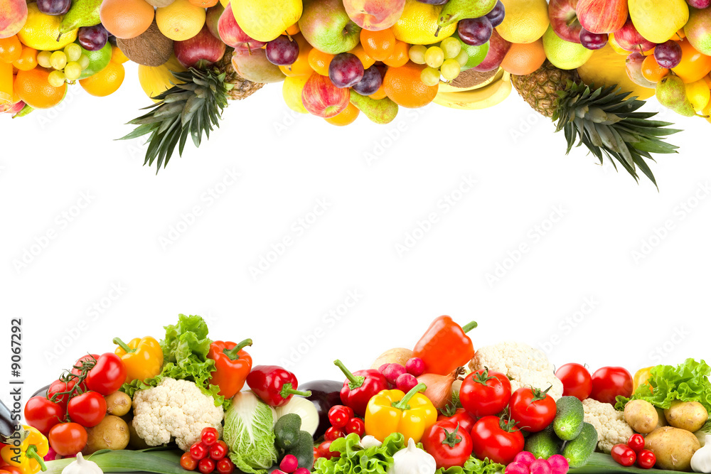 Fruit and Vegetable borders Stock Photo | Adobe Stock