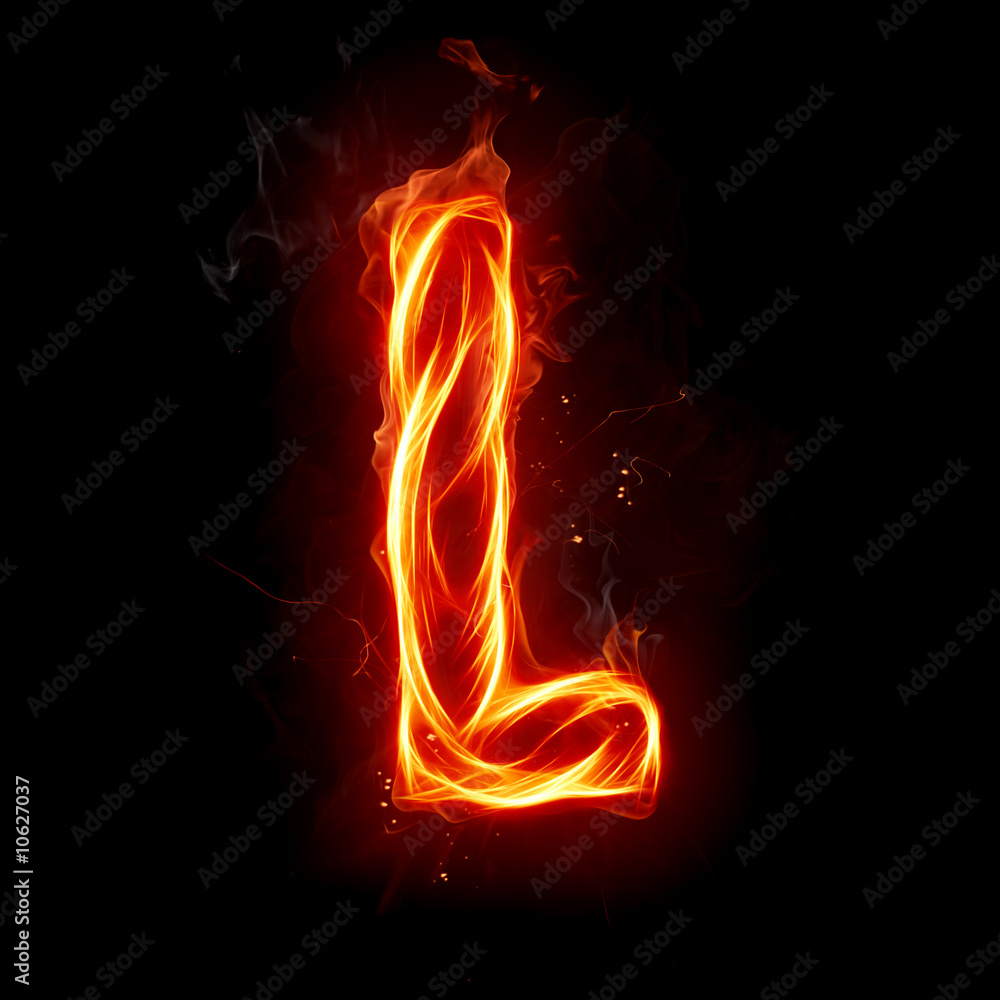 Fire letter Stock Photo | Adobe Stock