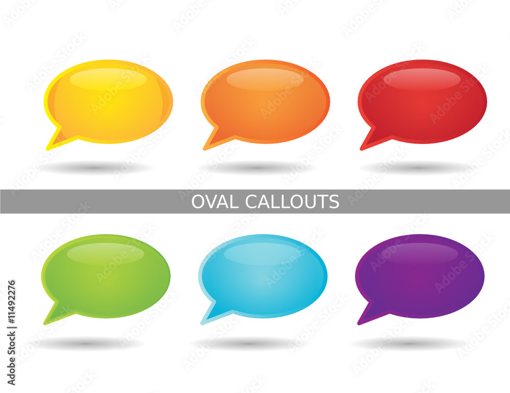 Presentation Oval Callout Icons Stock Vector | Adobe Stock