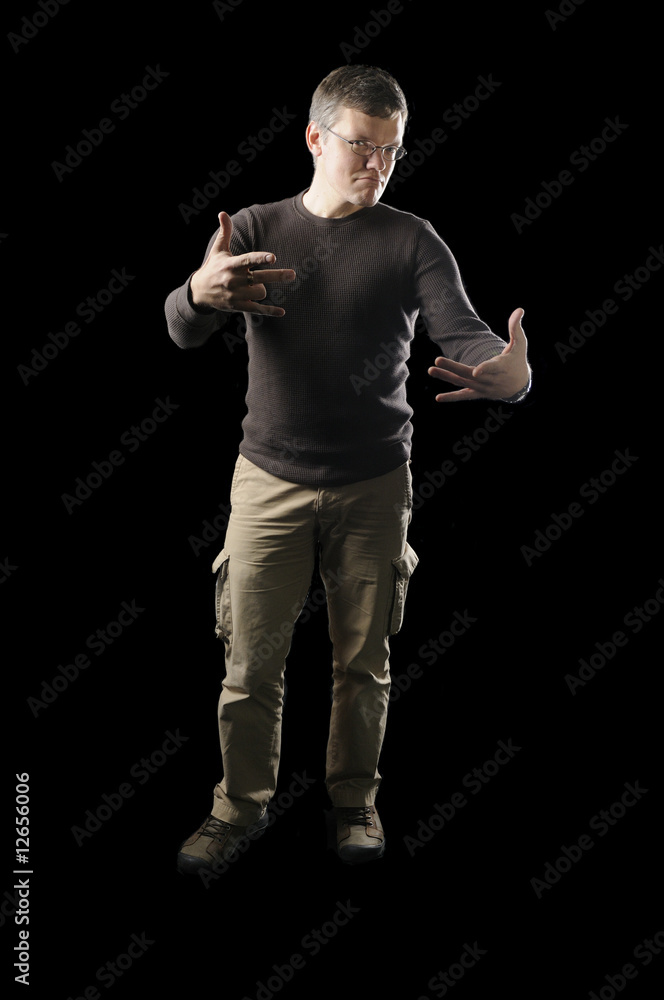 Russian scientist explaining a concept Stock Photo | Adobe Stock