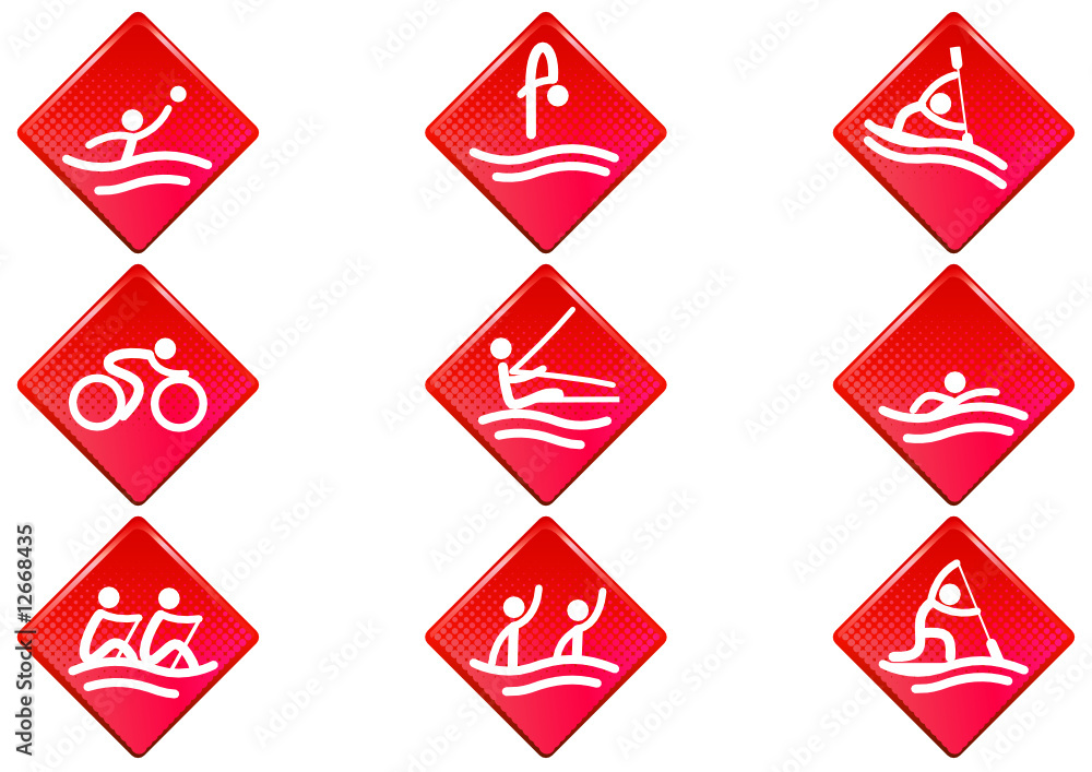 Vetor Pictogrammes des jeux olympiques d'été losange rouge(partie 1) do ...