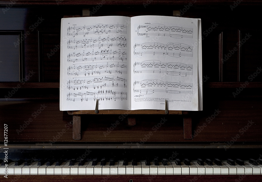 Piano and Open Sheet Music Stock Photo | Adobe Stock