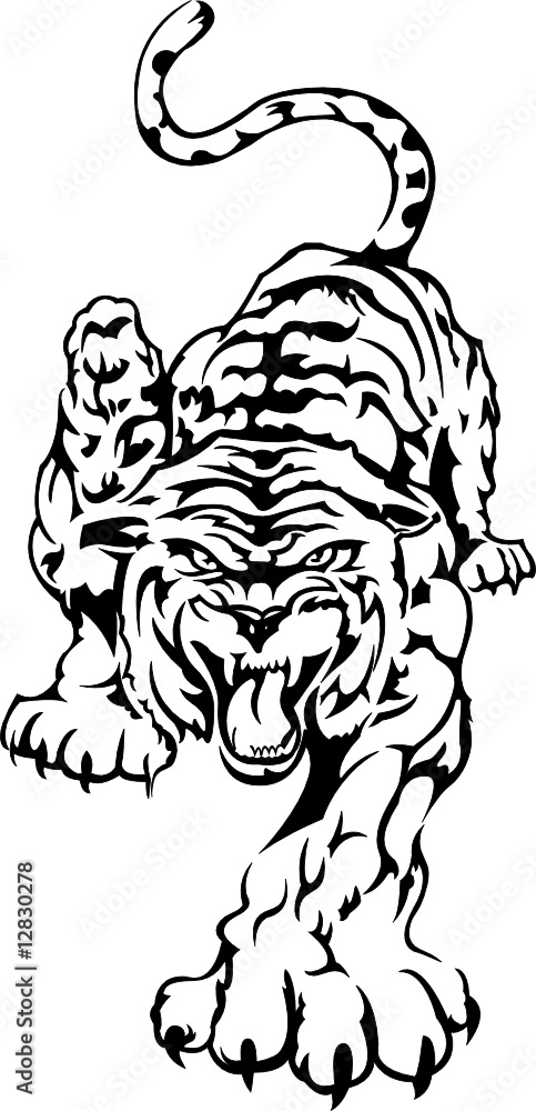 Tiger Crawling Stock Vector | Adobe Stock