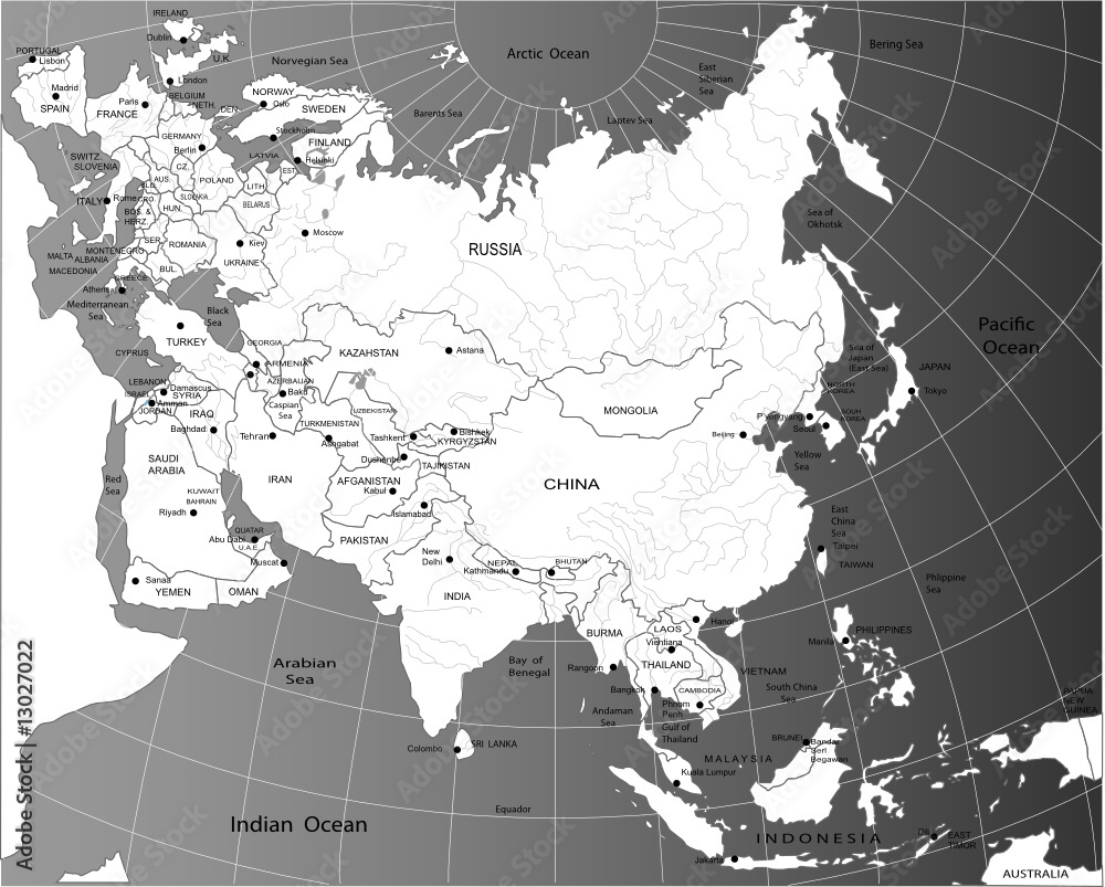 Political map of Eurasia Stock Vector | Adobe Stock