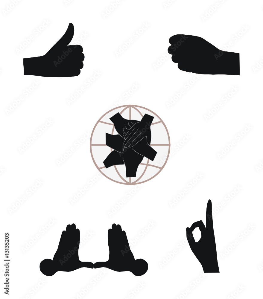 Vector Hand Sign Icons / Symbols Stock Vector | Adobe Stock
