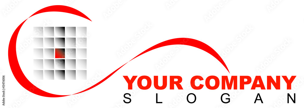 Logo con curva e mosaico Stock Vector | Adobe Stock