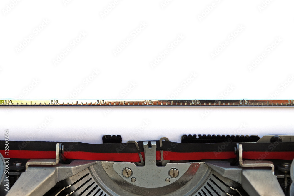 feuille blanche sur machine à écrire ancienne Stock Photo | Adobe Stock