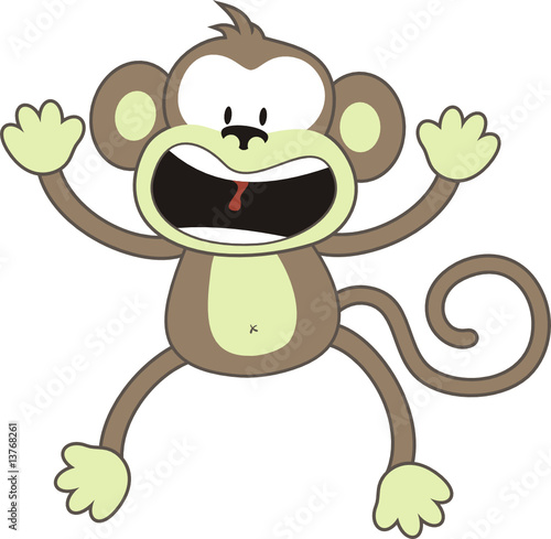 monkey panic scream Stock Vector | Adobe Stock
