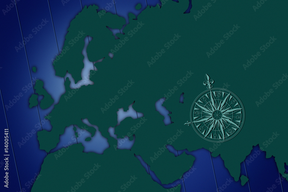Shadow map of Europe with blue background Stock Illustration | Adobe Stock