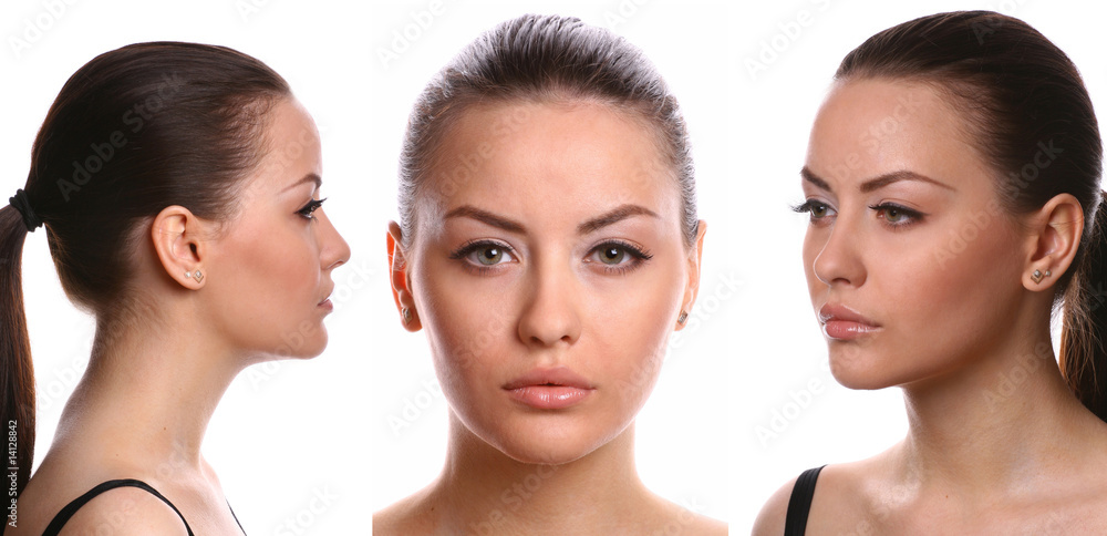 3 views of the female face Stock Photo | Adobe Stock