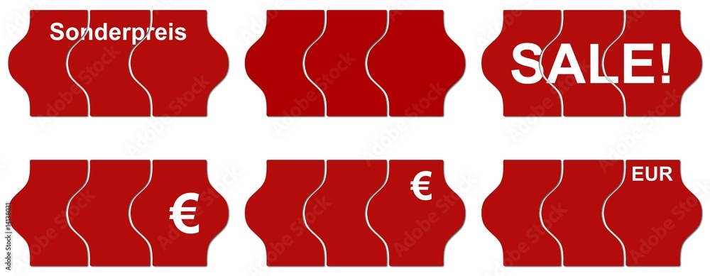 Stock-Illustration „Preisschilder rot“ | Adobe Stock