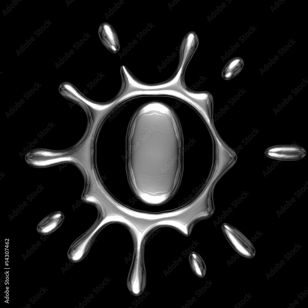 Liquid metal letter O - alphabet symbol Stock Illustration | Adobe Stock