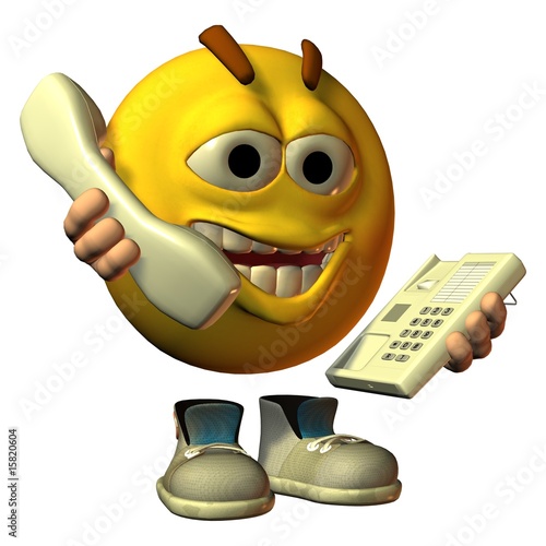 Smilie mit Telefon Stock Illustration | Adobe Stock