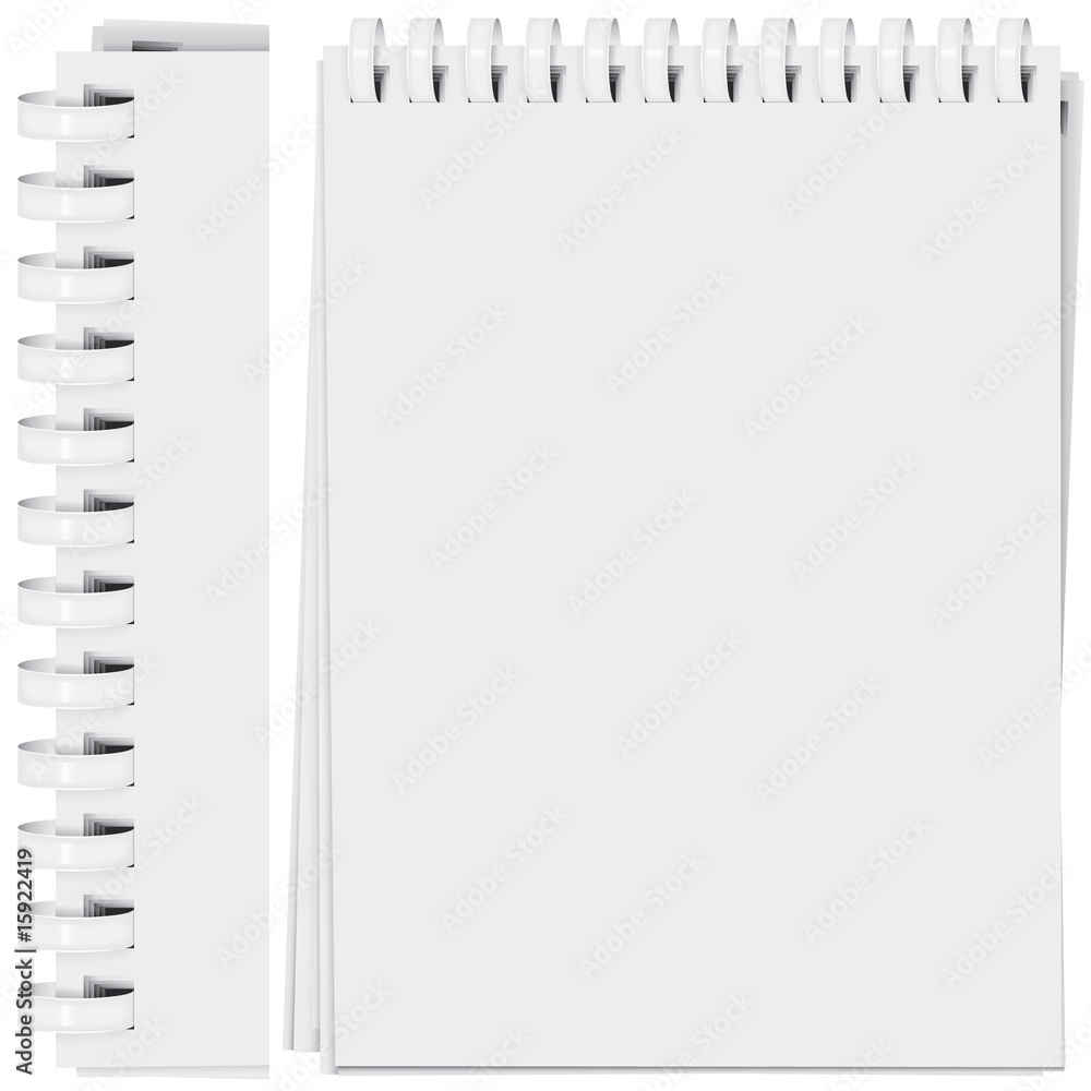 vector high detailed plastic spiral bound notepad page (CMYK) Stock ...